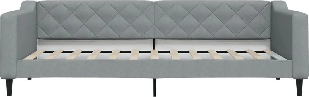 Válenda s přistýlkou a zásuvkami světle šedá 90 x 200 cm textil 3197462