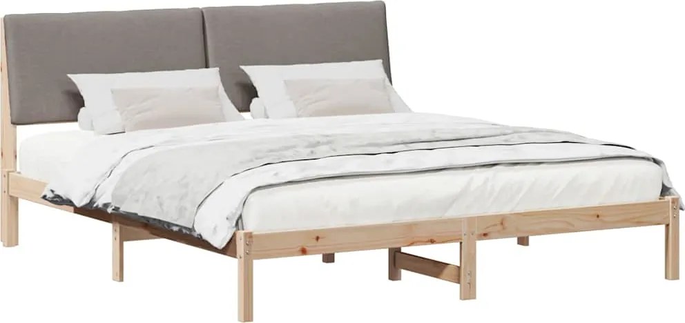 Rám postele Hnědá a taupe 180 x 200 cm Masivní borovicové dřevo 3394366