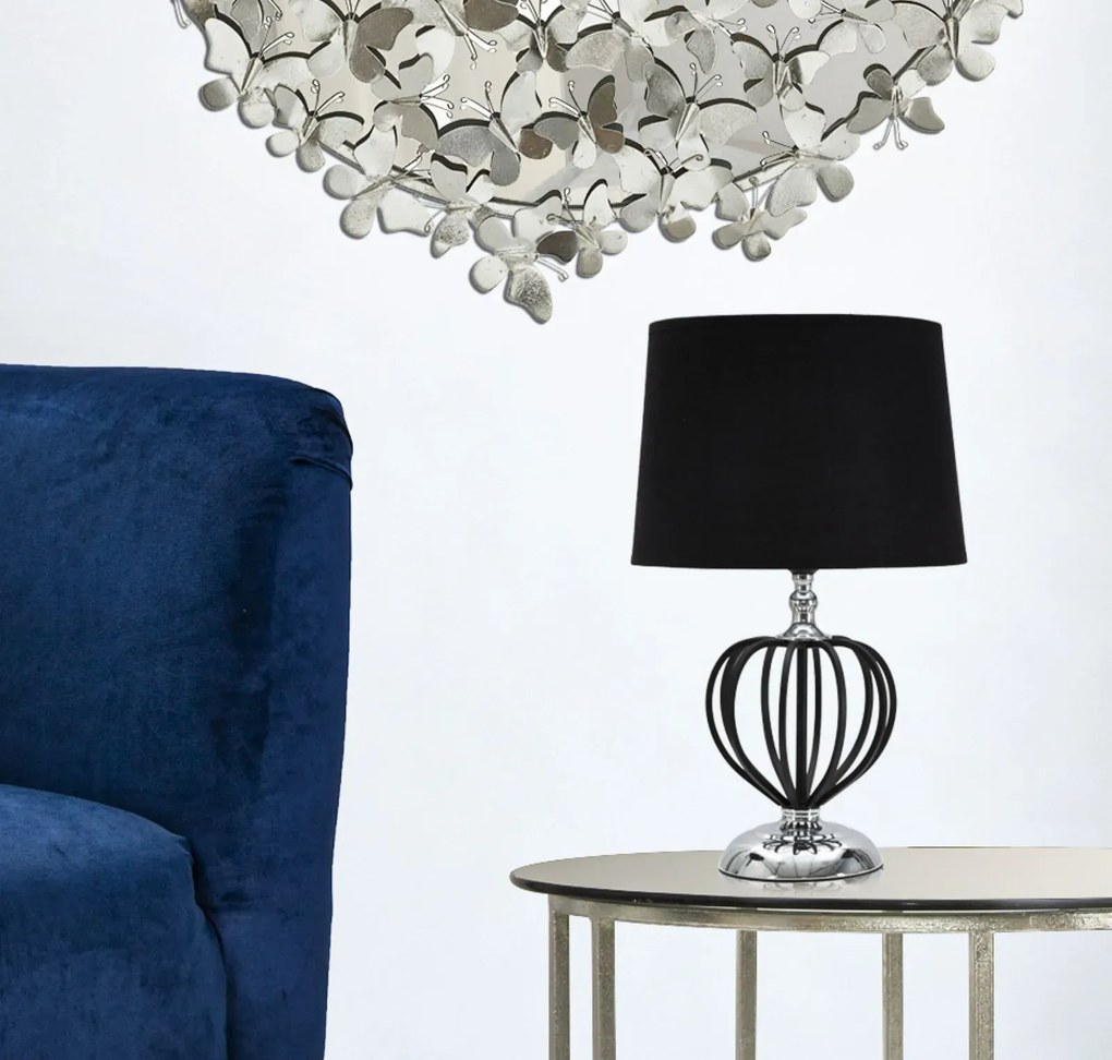 Stolní lampa Darky Silver 44,5 cm černo-stříbrná