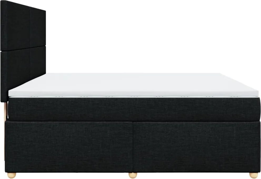Box spring postel s matrací černá 180x200 cm textil 3293654