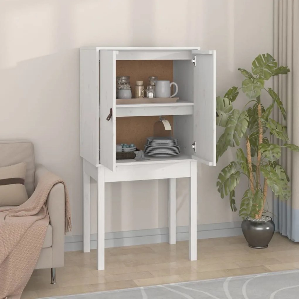 vidaXL Skříň highboard 60x40x120 cm masivní borové dřevo [821745] Barva: Šedá