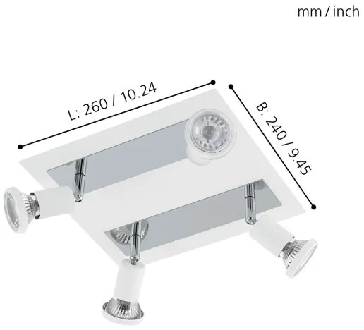 Eglo 94962 - LED Bodové svítidlo SARRIA 4xGU10-LED/5W/230V