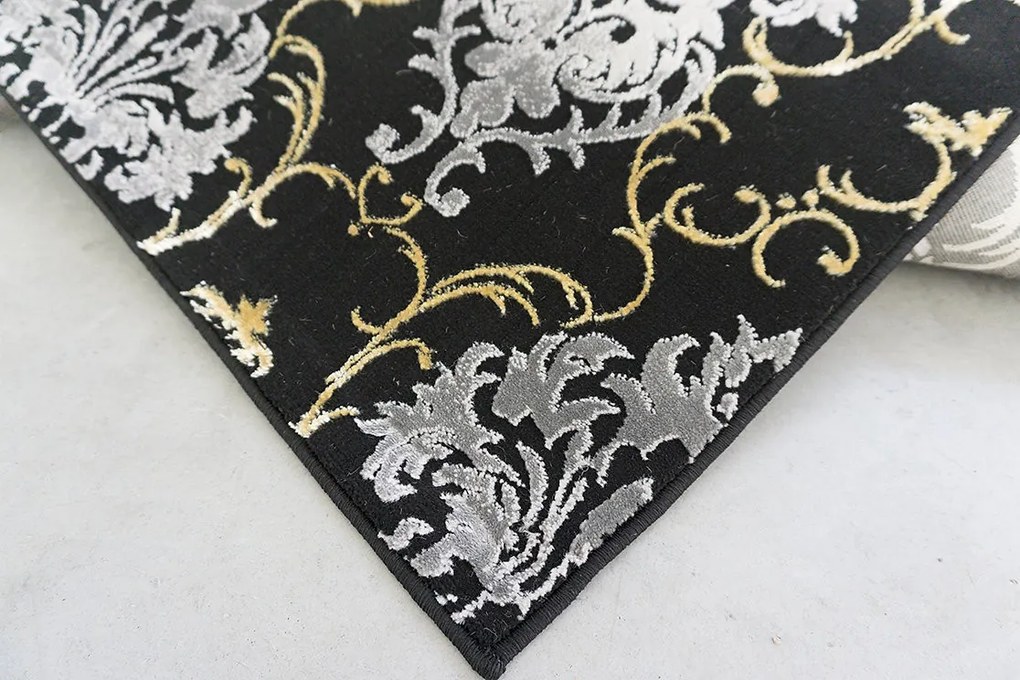 Berfin Dywany, Kusový koberec Elite 23282 Black Gold, 200x290, černobílá, ložnice
