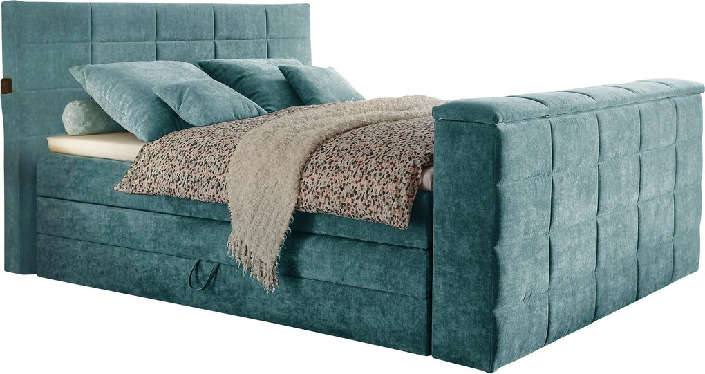 XXXLutz POSTEL BOXSPRING, 180/200 cm, petrolej Carryhome - Postele s úložným prostorem - 002220044510