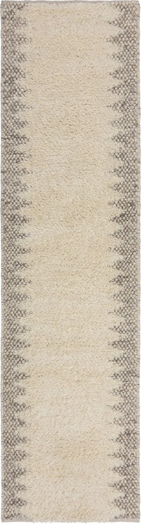 Flair Rugs, Ručně tkaný běhoun Minerals Border Natural, 60x230, béžová, chodba / předsíň