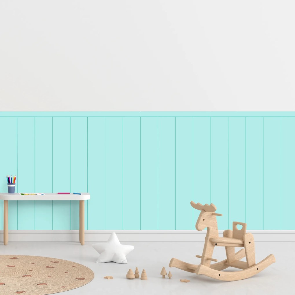 PIPPER. Textilní samolepící tapeta - Obdélník - Tyrkysová barva Barva: Bledá, Velikost: 100cm