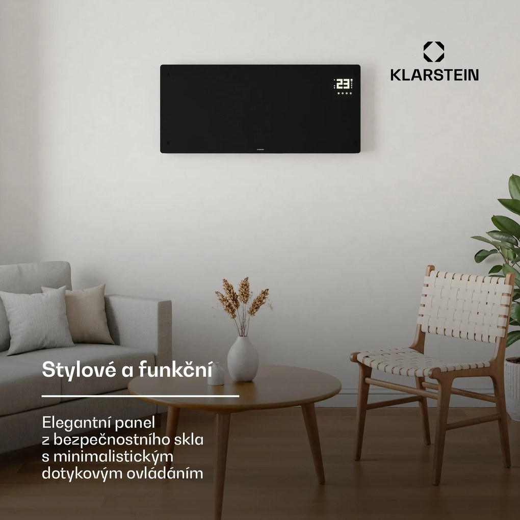 Klarstein Bornholm konvektorové topení | 3000 W | 30 m² | Výkonné a stylové | 105 cm x 51 cm