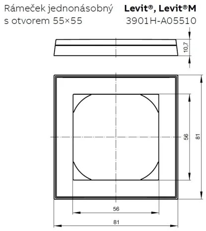 ABB Levit M rámeček 55x55 onyx/kouřová černá 3901H-A05510 63