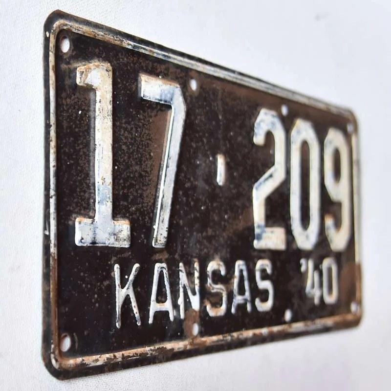 Americká SPZ Kansas 1940 Black 17-209