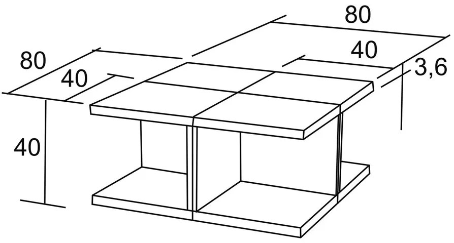 Konferenční stůl Kamil 40×40 olše