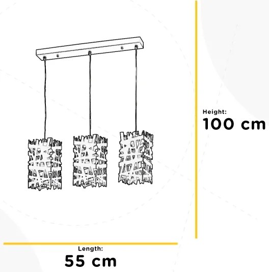 ONLI - Lustr na lanku FORESTA 3xE27/15W/230V černá