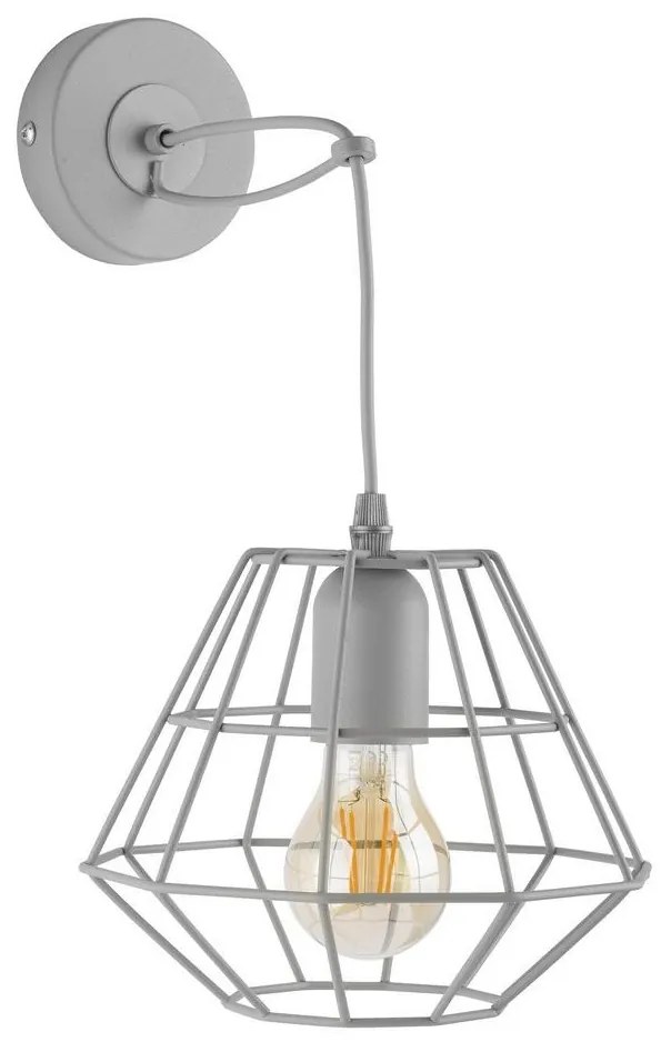 TK Lighting | Nástěnné svítidlo DIAMOND 1xE27/60W/230V šedá | TK2182