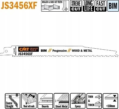 Cmt JS3456XF-5 Pila ocaska L 200 I 180 H 19 K 1,25 Ts 2,1-4,3
