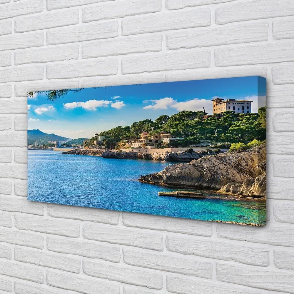 Obrazy na plátně Španělsko Mořské pobřeží horách 125x50 cm