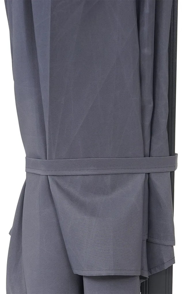 Nástěnný slunečník Casoria 3 m polyester hliník/ocel - šedá
