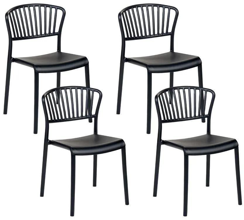 Sada 4 jídelních židlí černé GELA Beliani