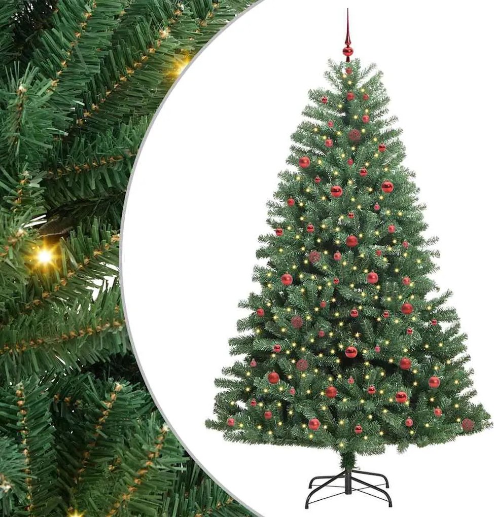 Umělý Skládací Vánoční Strom Zelená 240 cm PVC a kov 3395505