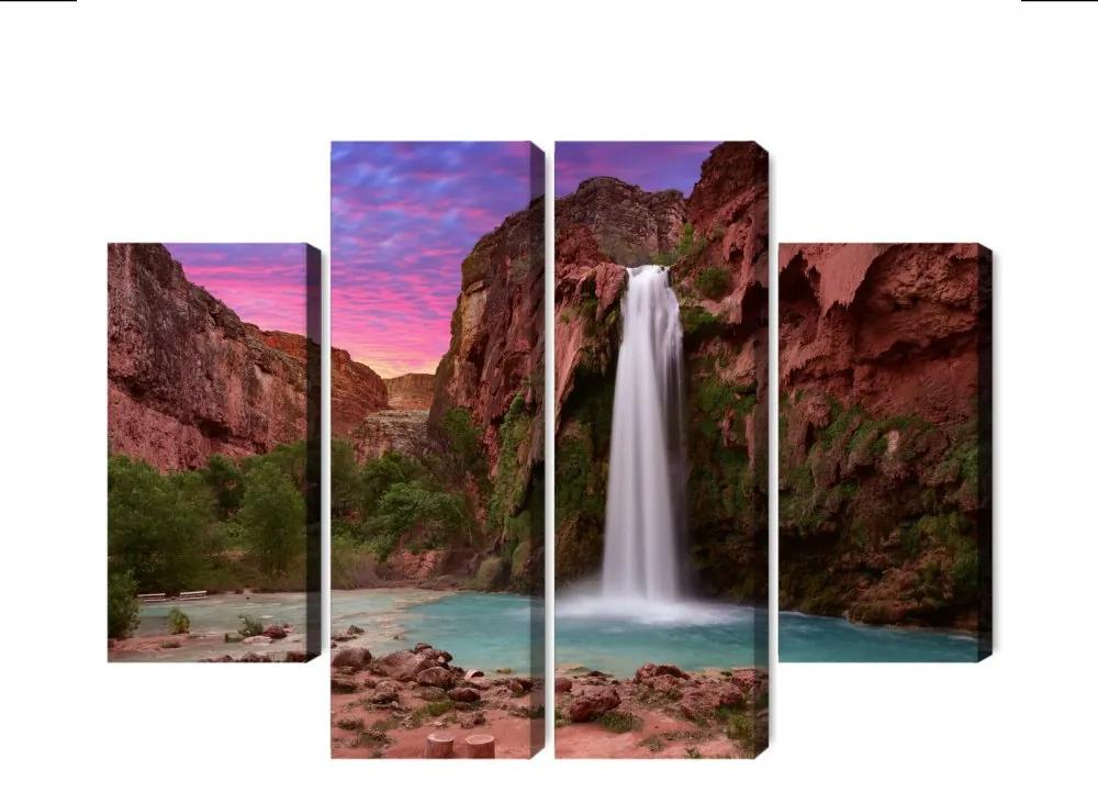 Vícedílný obraz Vodopády Havasupai Nedostatek Nedostatek Plátno Canvas 120x90