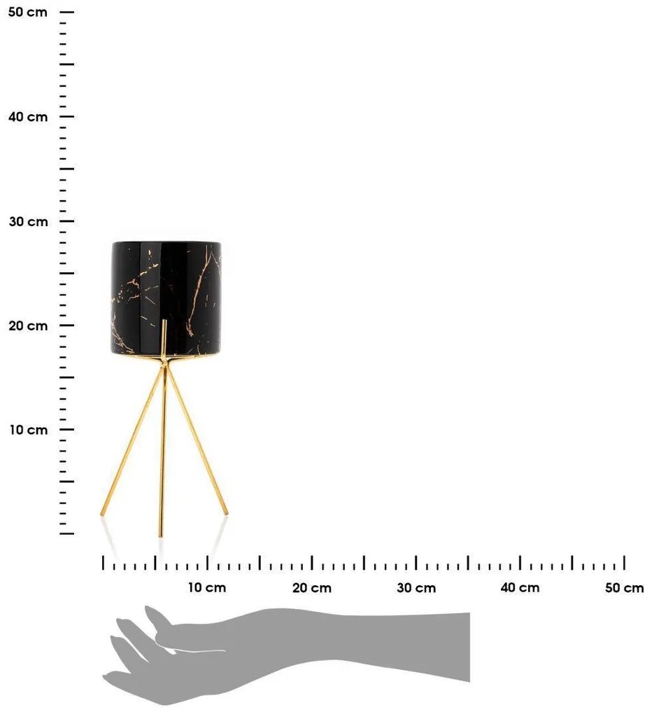 Květináč na stojanu Emma 28 cm černý