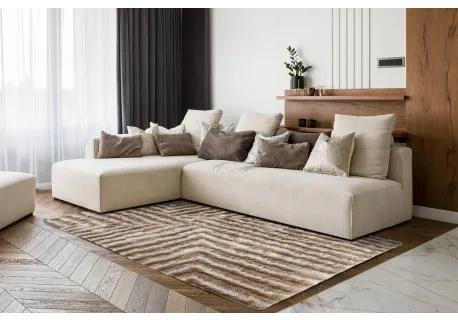 Moderní koberec FLIM 010 B1 shaggy, bludiště Strukturální béžový velikost 120x160 cm | krásné koberce cz