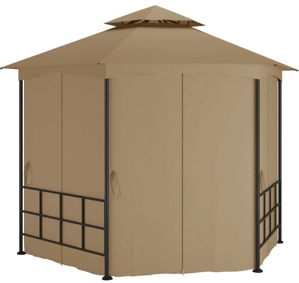 Altán s bočnicemi 3,1 x 2,7 m taupe 313932