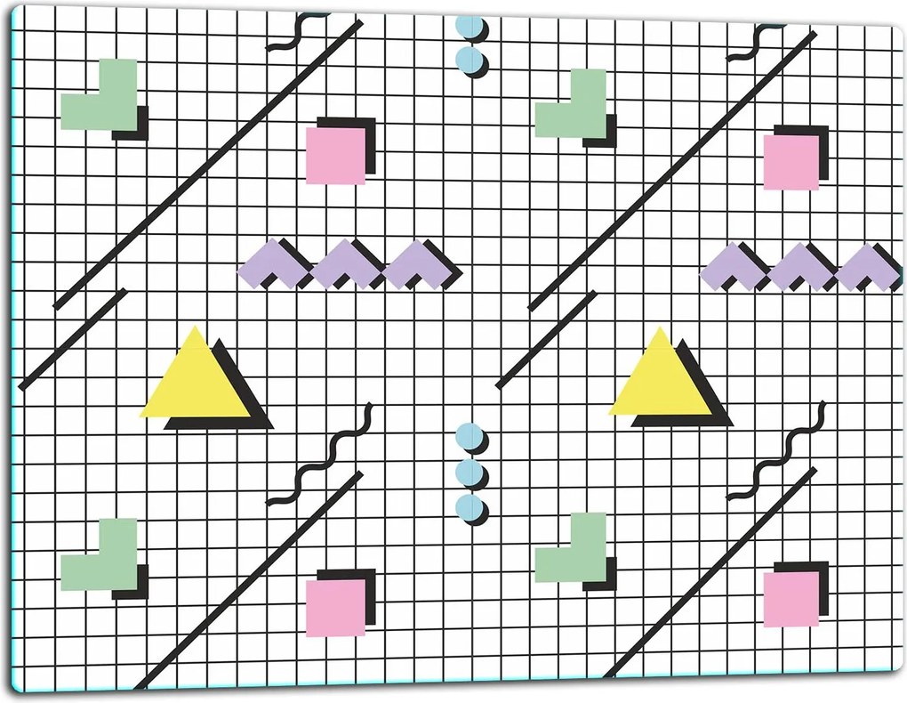 Skleněná Deska Na Krájení 52x40 Mozaika Tvrzené Sklo 7v1