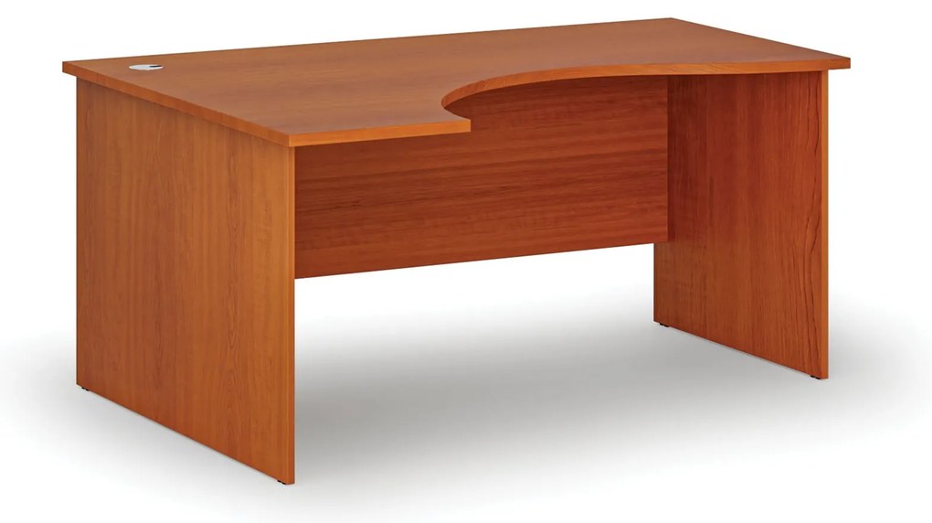 Ergonomický kancelářský psací stůl PRIMO WOOD, 160x120 cm, levý, třešeň