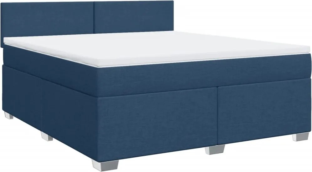 Box spring postel s matrací modrá 180x200 cm textil 3285966