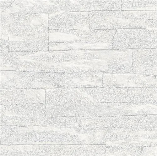 Vliesové tapety na zeď Brique 3D ukládané kameny bílé s výraznou plastickou strukturou
