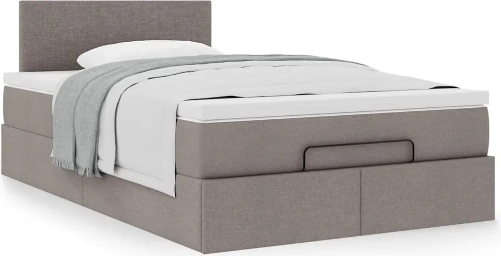 Osmanský rám postele s matrací taupe 120x190cm textil 3311363