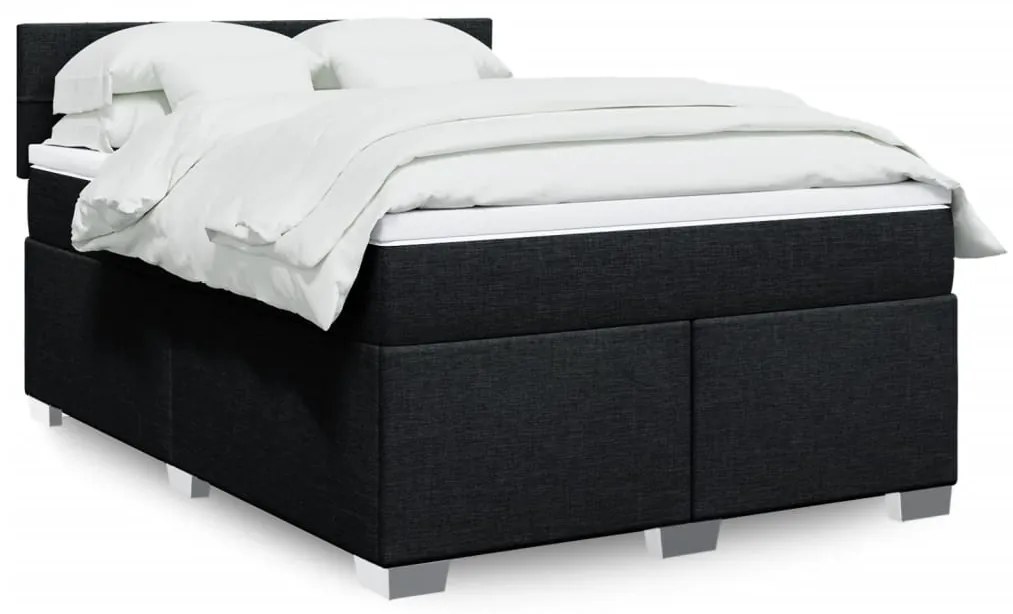 Box spring postel s matrací černá 140 x 190 cm textil 3285885
