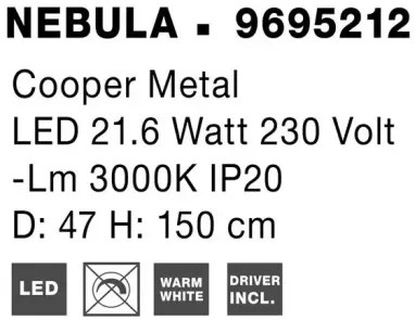 LED lustr Nebula 49 zlatá