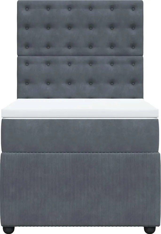 Box spring postel s matrací tmavě šedá 90x200 cm samet 3294551