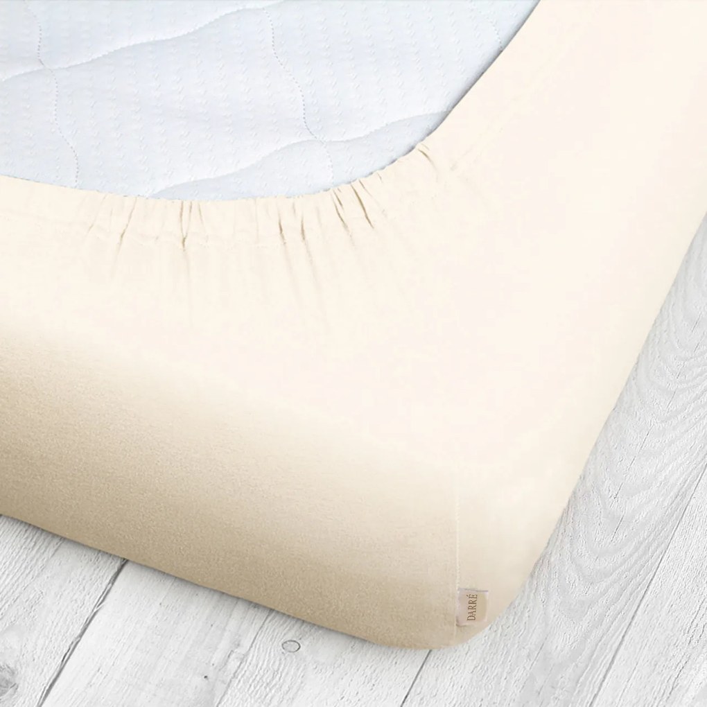 Jersey prostěradlo smetanové na výšku matrace do 40 cm Velikost: 200 x 200