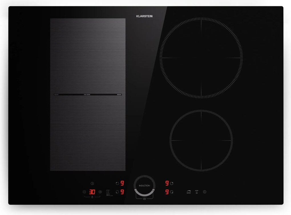 Klarstein Delicatessa 70 Hybrid, vestavná indukční varná deska, 4 zóny, 7000 W, sklokeramika