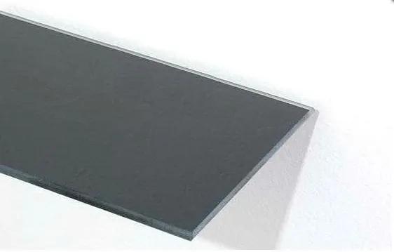 Amirro Černá polička COVER 60 x 12 cm ze skla lacobel, bez úchytů 100-036
