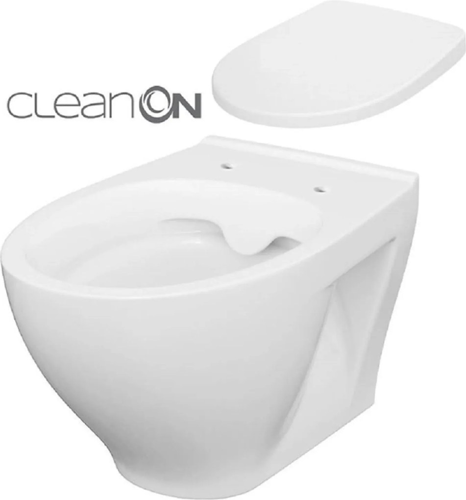 Cersanit Závěsná WC mísa Moduo Clean On + WC sedátko Moduo Slim