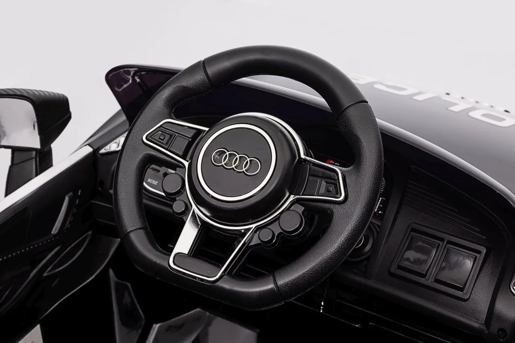 Ramiz Elektrické autíčko Audi R8 Policie na baterie + dálkové ovládání + EVA + pomalý start + MP3 LED