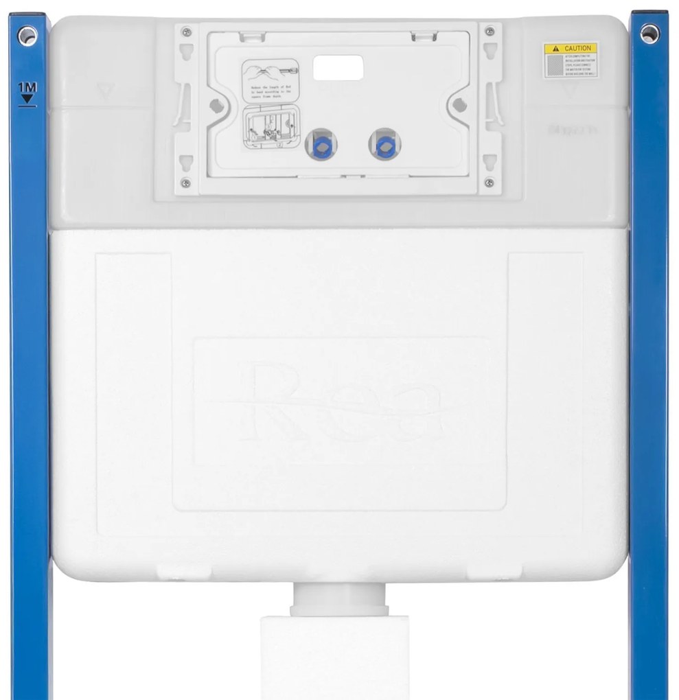 Rea Rea, Podomítkový WC systém K011A-Q + bílé skleněné tlačítko typ T, KPL-E0052
