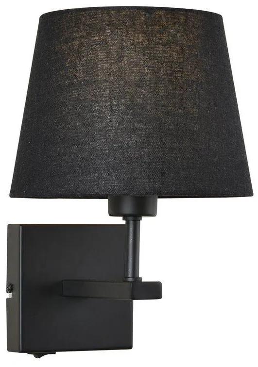 Nástěnná lampa s vypínačem NORTE, černá Italux Norte WL-1122-1-A-BM-RO-BL
