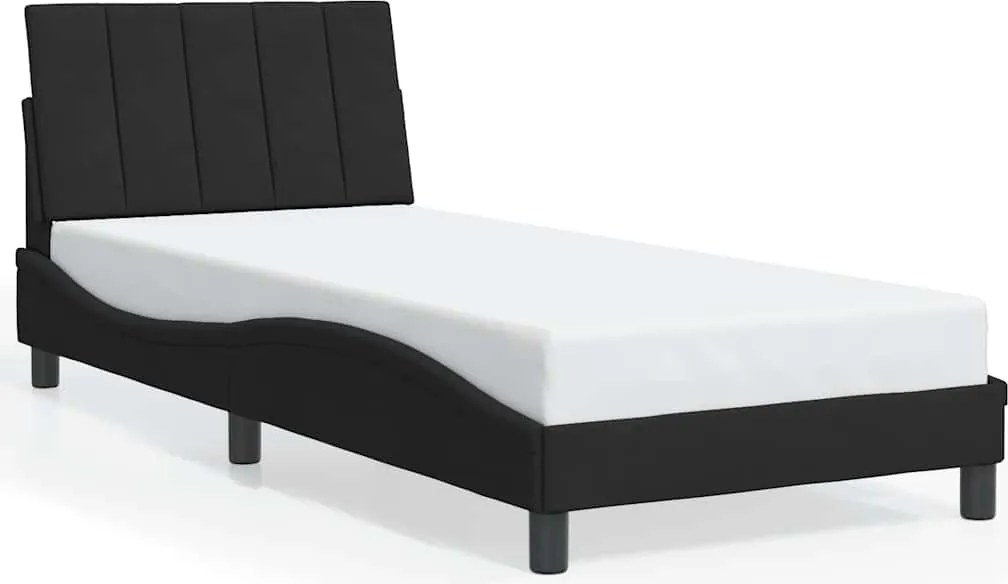 Rám postele bez matrace Hanko černý 90x200 cm samet 3207827