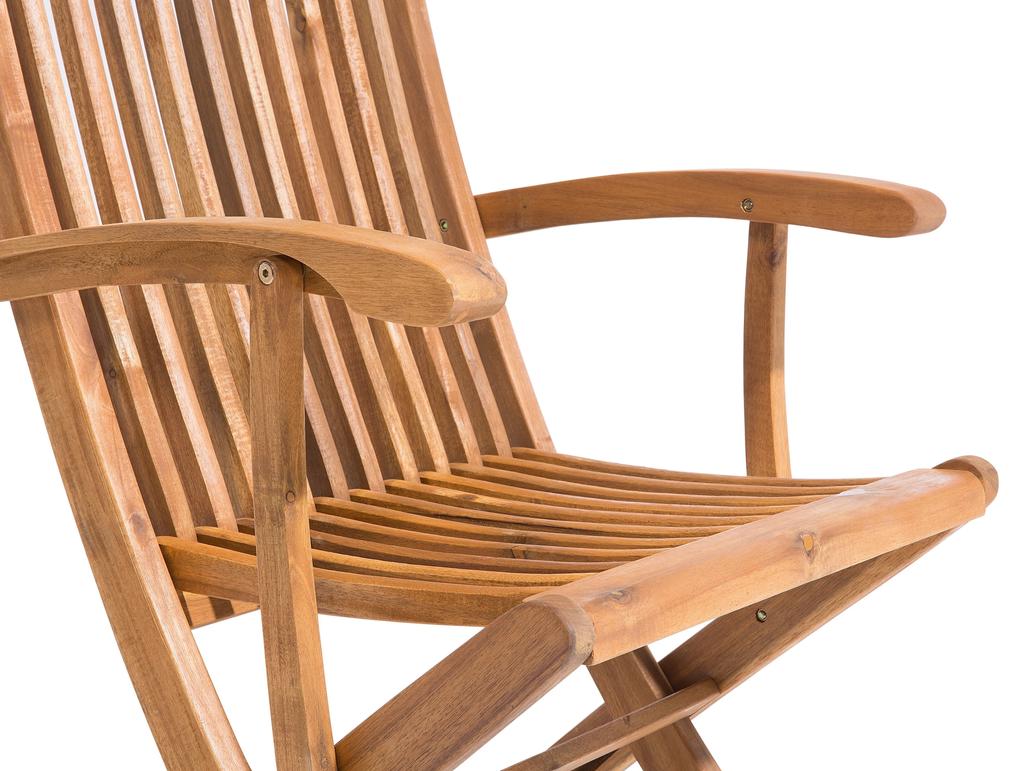 Set 2 ks. zahradních židlí MALI (světlé dřevo + oranžová). 1026912