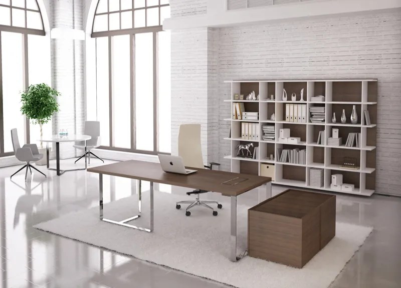 NARBUTAS - Kancelářský stůl PLANA 220x90x75 s elektrokrabicí na levé straně