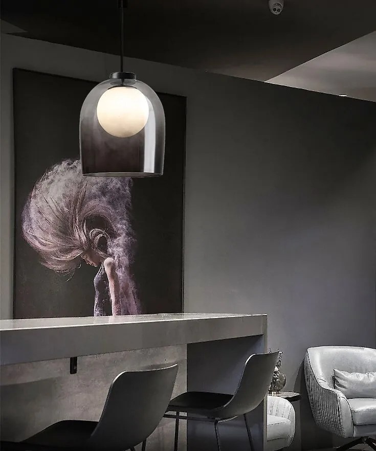 Toolight - stropní skleněná lampa G9 25W APP1026-1CP, černá, OSW-09484