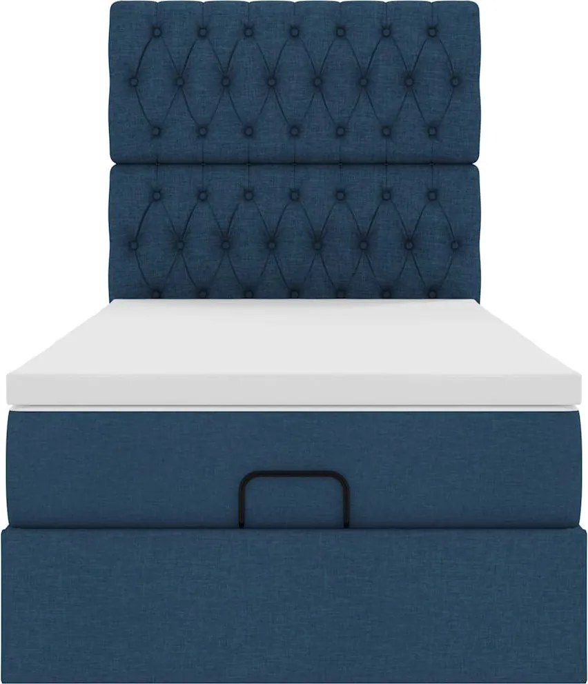 Osmanský postel s matrací modrá 90x200 cm textil 3313215