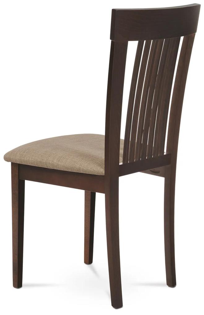 Jídelní židle LUCAS, masiv buk ořech/látkový béžový potah