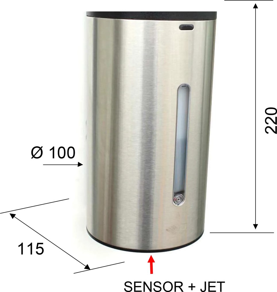 Sapho, Bezdotykový dávkovač tekutého mýdla 650 ml, nerez, SE071