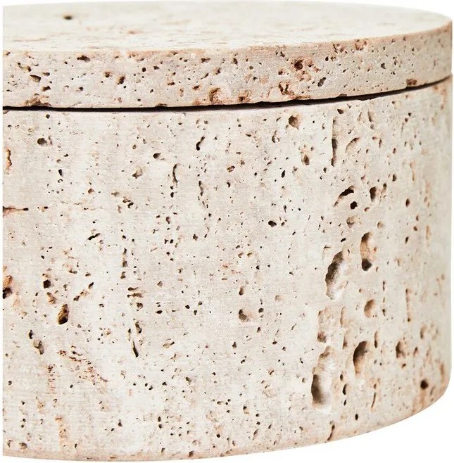 Dekorativní kamenný úložný box v přírodní barvě ø 14x8 cm Tibor – Premier Housewares