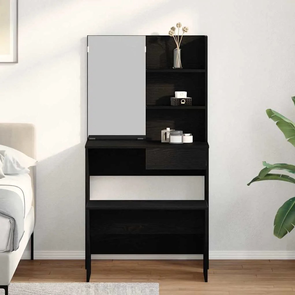 Sada toaletního stolu 2 ks Černý dub 74,5 x 40 x 141 cm 3333071