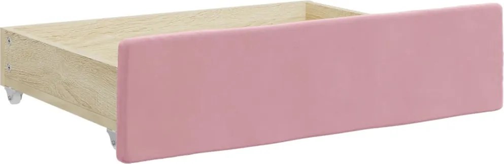 Válenda s přistýlkou a zásuvkami růžová 90 x 200 cm samet 3197138